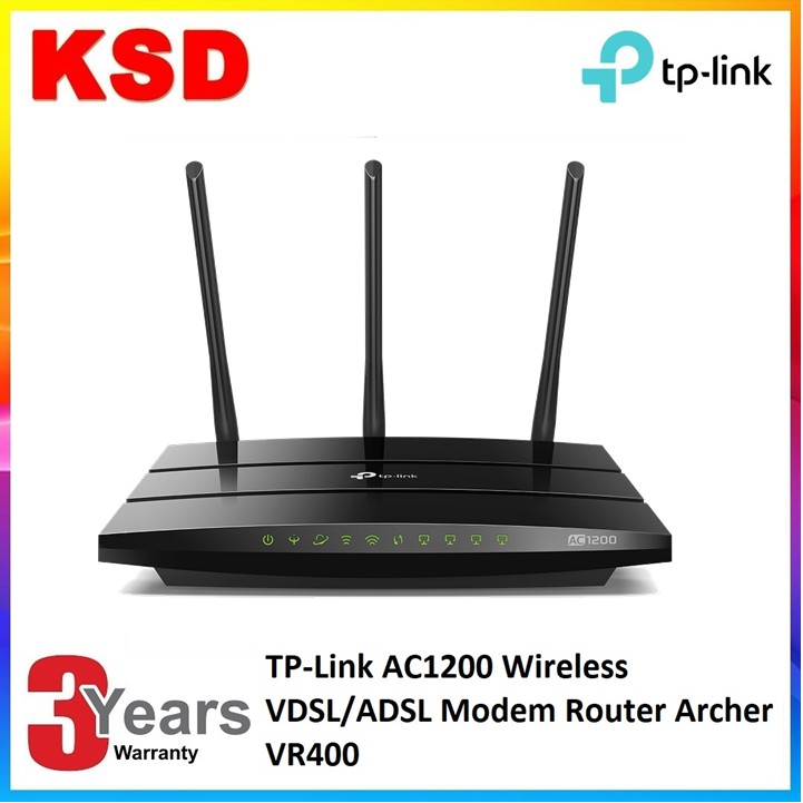 TP-Link AC1200 Wireless VDSL/ADSL Modem Router Archer VR400 | Shopee ...