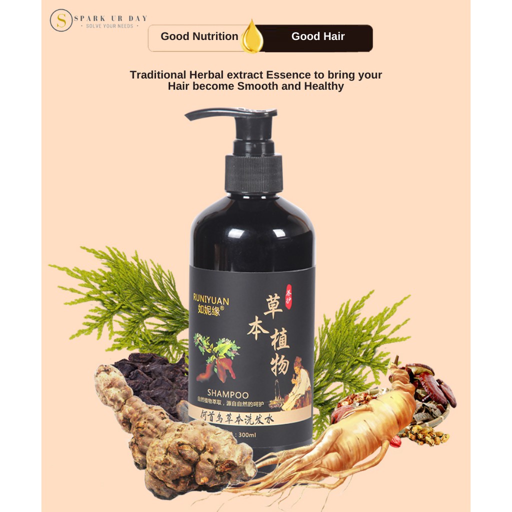 300/500ML Polygonum multiflorum natural shampoo Plant Liquid Treatment ...