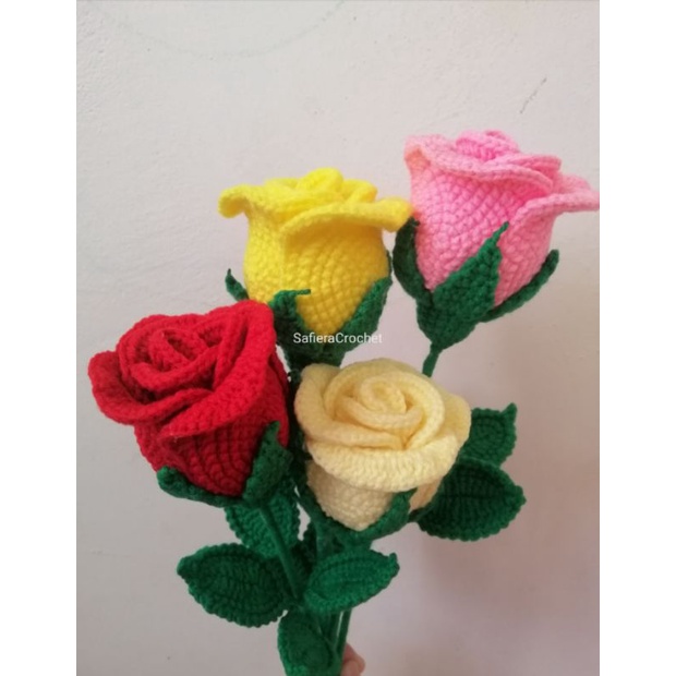BUNGA ROS KAIT/CROCHET ROSE/FLOWER/HIASAN RUMAH | Shopee Malaysia