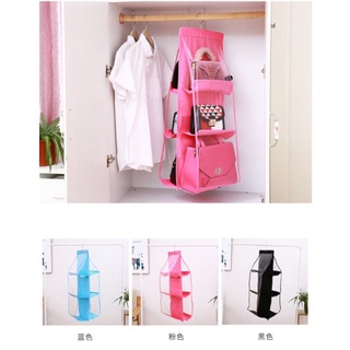 Rak Bag 6 Poket Gantung Simpan Beg Tangan Dompet Besar Cegah Habuk ...