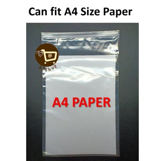 CLEAR TRANSPARENT ZIP LOCK PLASTIC BAG 9x14 INCH ( CAN FIT A4 SIZE ...
