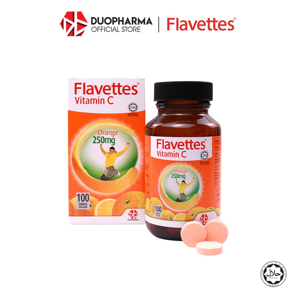 Flavettes Vitamin C - Orange (250mg x 100's) | Shopee Malaysia