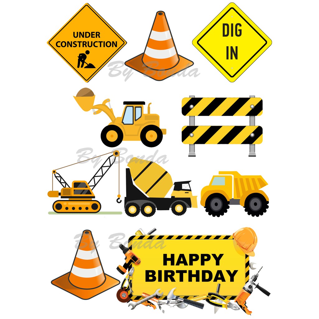 CONSTRUCTION Cake Topper | Shopee Malaysia