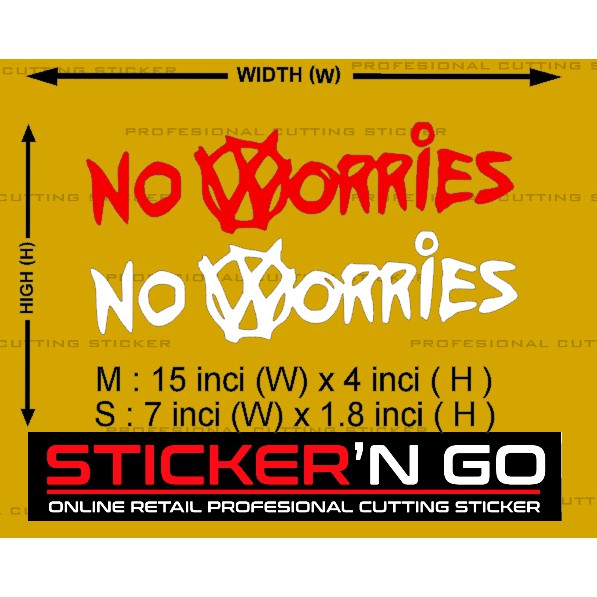 STICKER CUTTING CUSTOM NO WORRIES VOLKWAGEN DESIGN | Shopee Malaysia