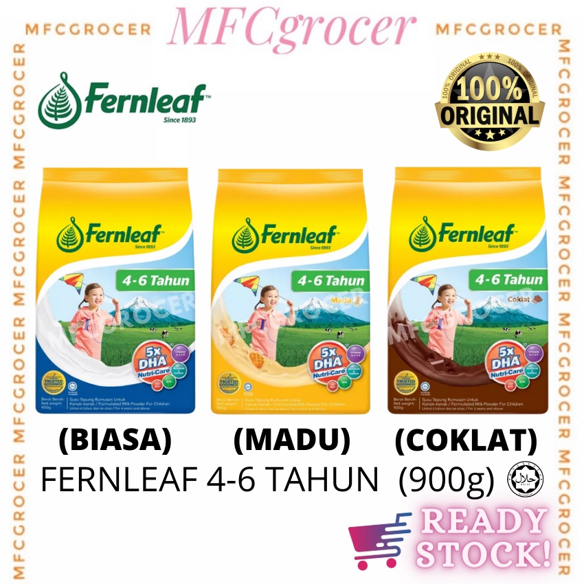 FERNLEAF 4-6 TAHUN (BIASA / MADU / CHOCOLATE) 900g ( Exp:09/2023 ...