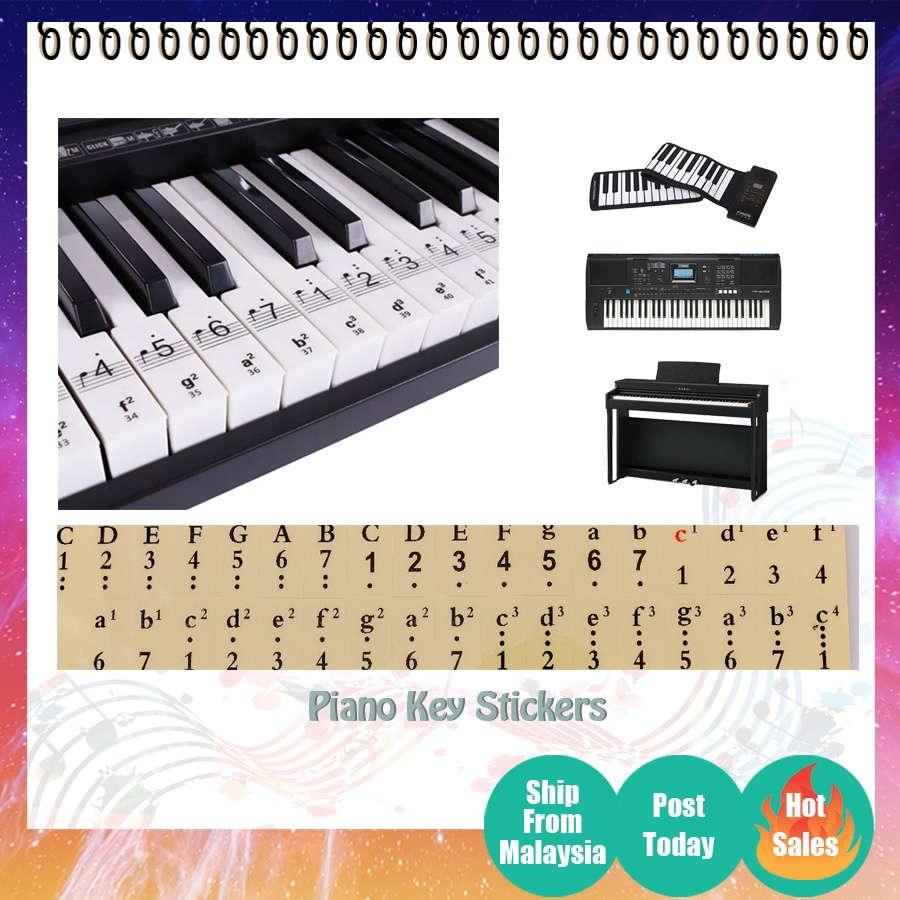 Keyboard Sticker Piano Sticker Keyboard Piano Sticker Beginner Piano ...