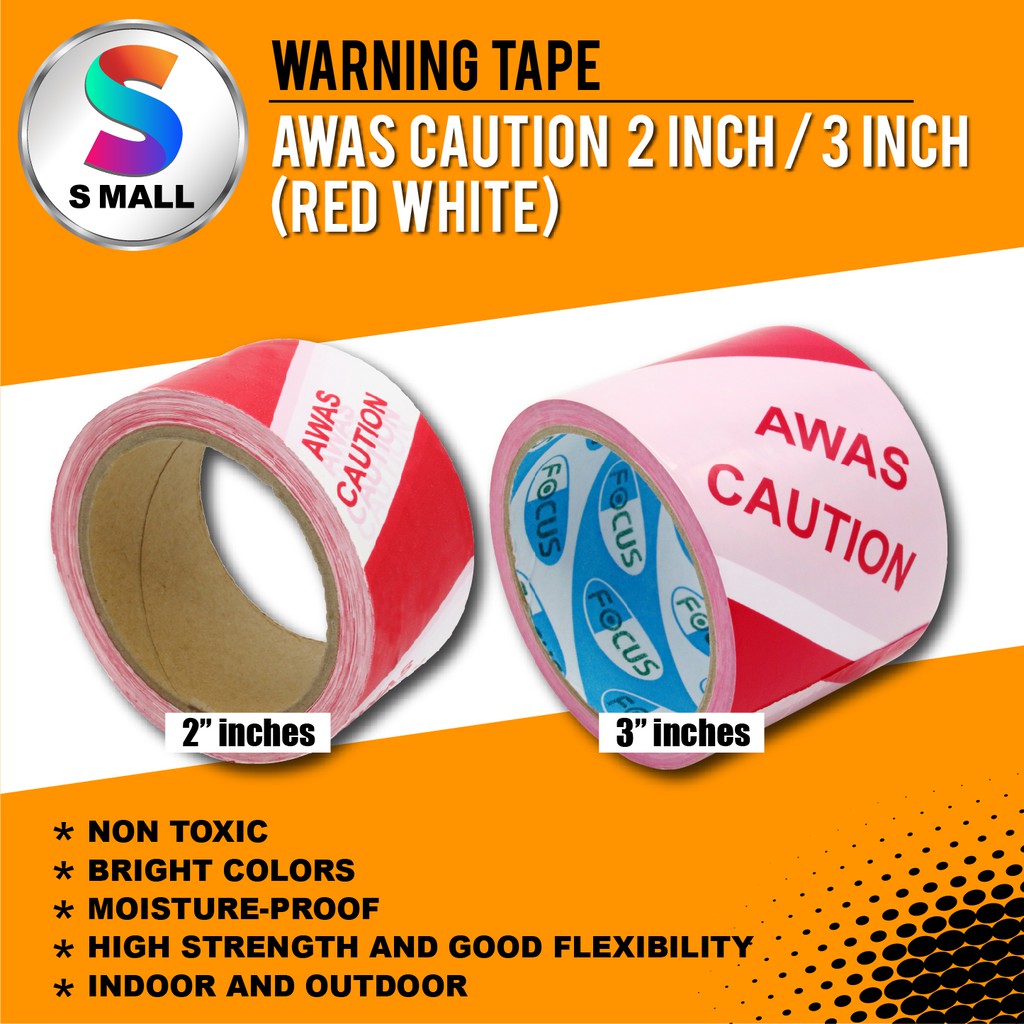 ZEBRA WARNING TAPE 2" / ZEBRA WARNING TAPE 3" (AWAS CAUTION) RED WHITE ...