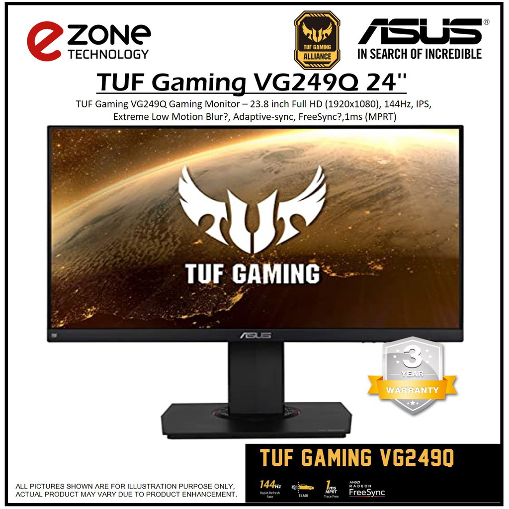 Asus tuf gaming vg249q gaming monitor – 23.8 inch fhd1080p | 144hz ...