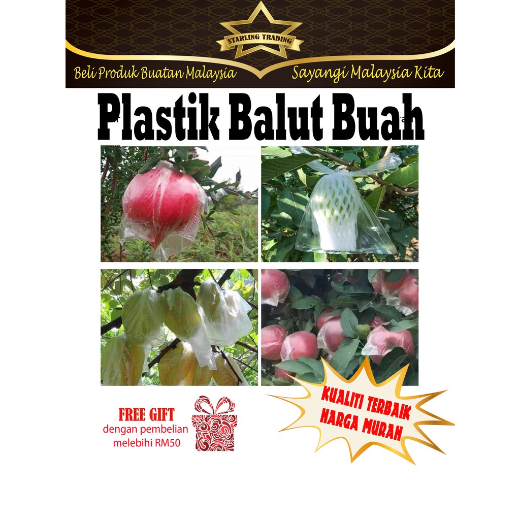 250pcs Plastik Pembalut Buah / Plastic Wrap Fruit / Fruit Wrapper ...