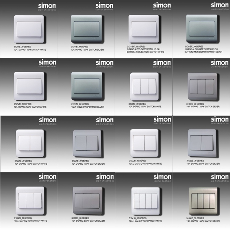 Simon 39 Series Socket Modern Switch Design Wall Door Bell Gate Plug ...