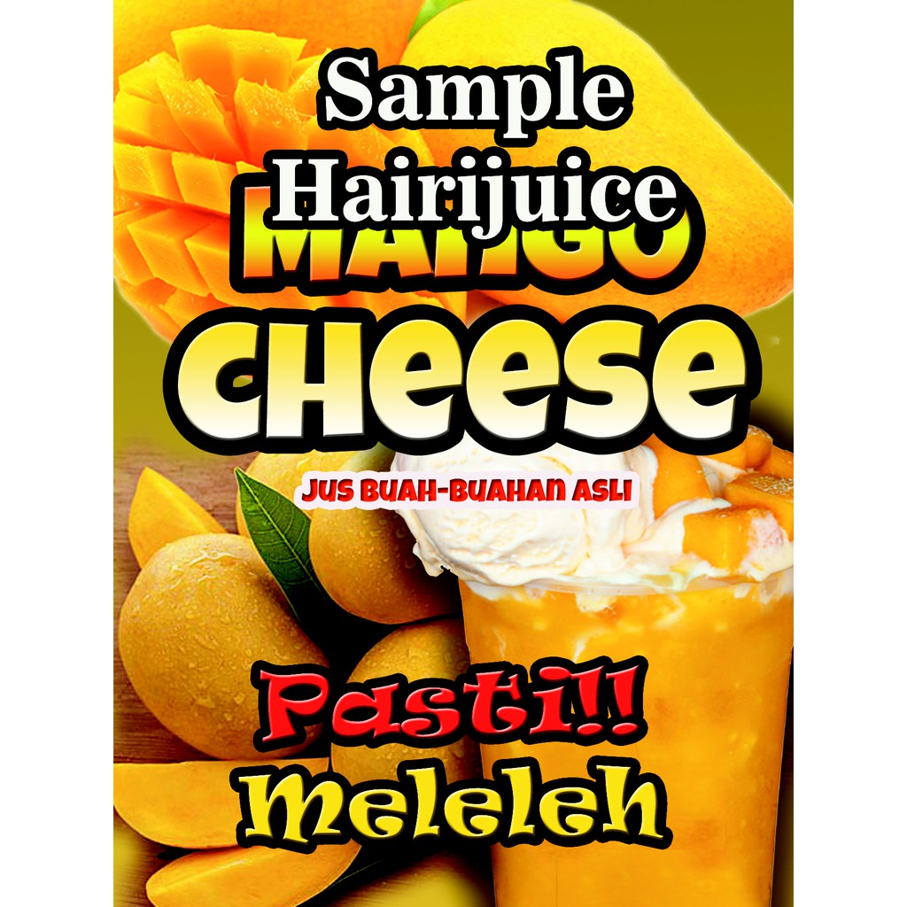 Sticker Air Balang Mango Cheese Kalis Air ( 9 x 12 inci ) | Shopee Malaysia