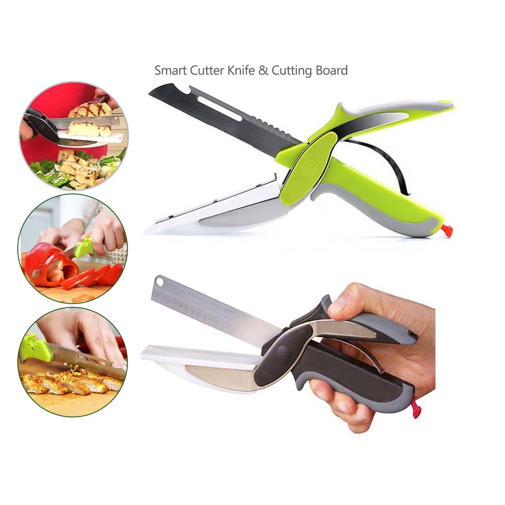 Smart Cutter Knife/Chopper/Slicer/Scissor & Cutting Board With Lock [2 ...