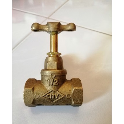 CITY Brass Stop Cork / Cross Ball Valve (Made In Malaysia) | Shopee ...