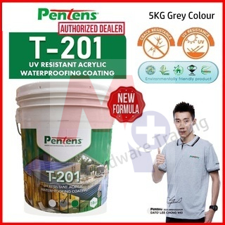 PENTENS T-201 UV Resistant Acrylic Grey Colour 5kg / T200 Pro Fiber 5KG ...