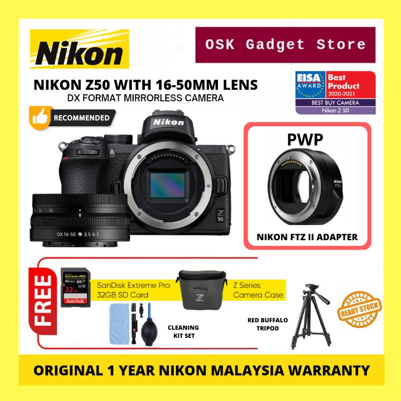 Nikon Z50 Z 50 20MP 4K UHD DX-Format Mirrorless Camera With 16-50mm VR ...
