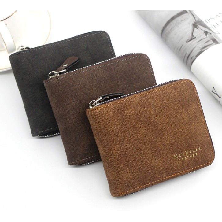 MENBENSE Man Wallet Short Wallet Card Wallet Zip Wallet | Shopee Malaysia