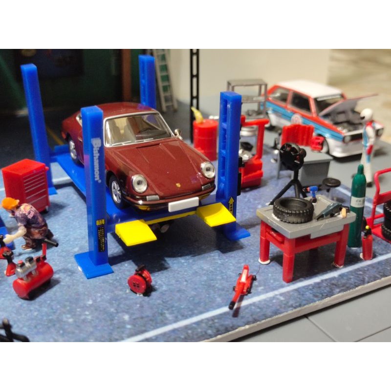 1:64 toys cabin japan import garage tools car jack lift piping ekzos with figure diorama (new ...
