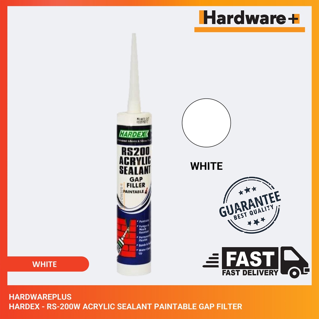 [HARDWAREPLUS] HARDEX RS-200W Acrylic Sealant Paintable Gap Filler (White) - Professional ...