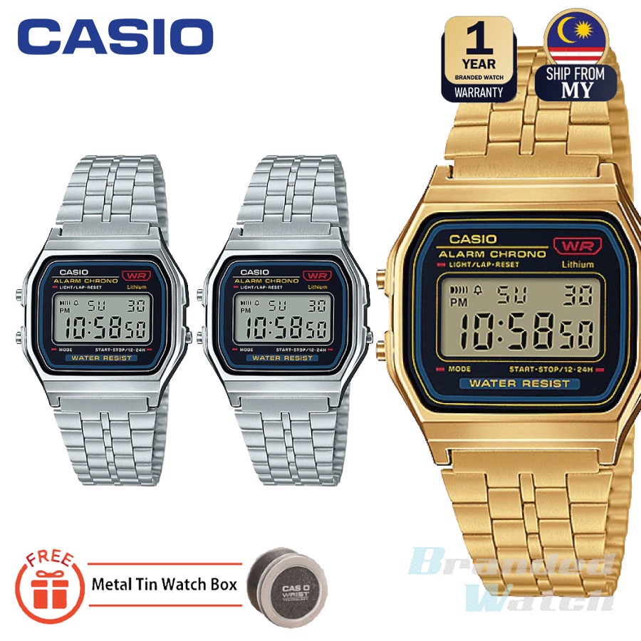 Casio A159WGEA-1D Unisex Digital Vintage Retro Gold Steel Watch ...