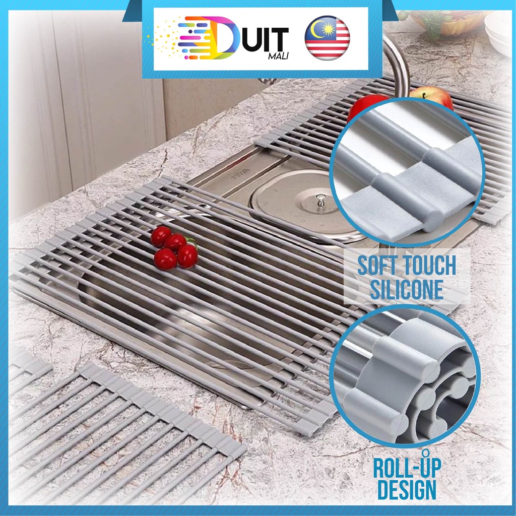 Duitmali Tempat Letak Pinggan Mangkuk Sinki Rak Pinggan Boleh Lipat ...