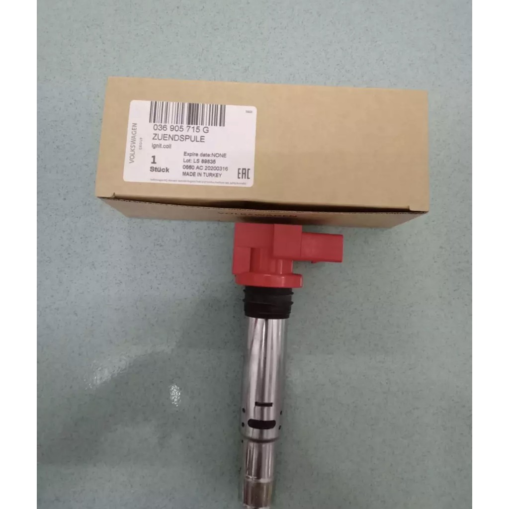 036905715G ORIGINAL IGNITION / PLUG COIL (RED) VOLKWAGEN GOLF 1.4,POLO ...