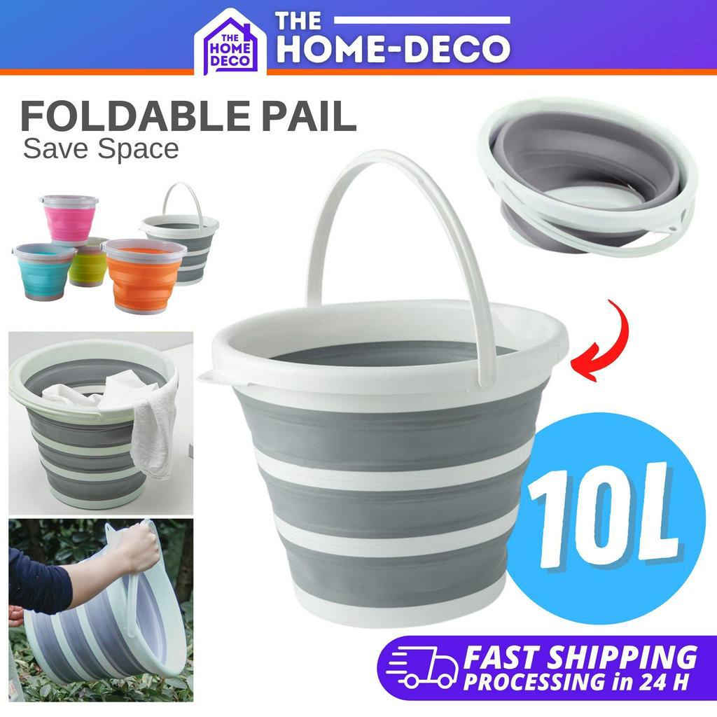Foldable Pail 10L Portable Folding Collapsible Pail Outdoor Car Wash ...