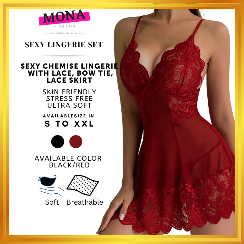 Baju Tidur Seksi Lingerie Sexy Nightwear Lace Lingerie Set Coli Wanita Seksi Transparent Baju ...