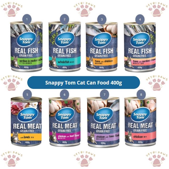 SNAPPY TOM WET CANNED CAT FOOD【400g】/ Makanan Kucing / 猫罐头 | Shopee ...