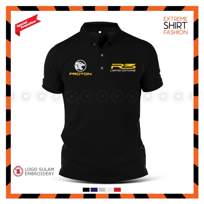 Polo T Shirt Sulam New Proton R3 Race Rally Research Limited Baju ...