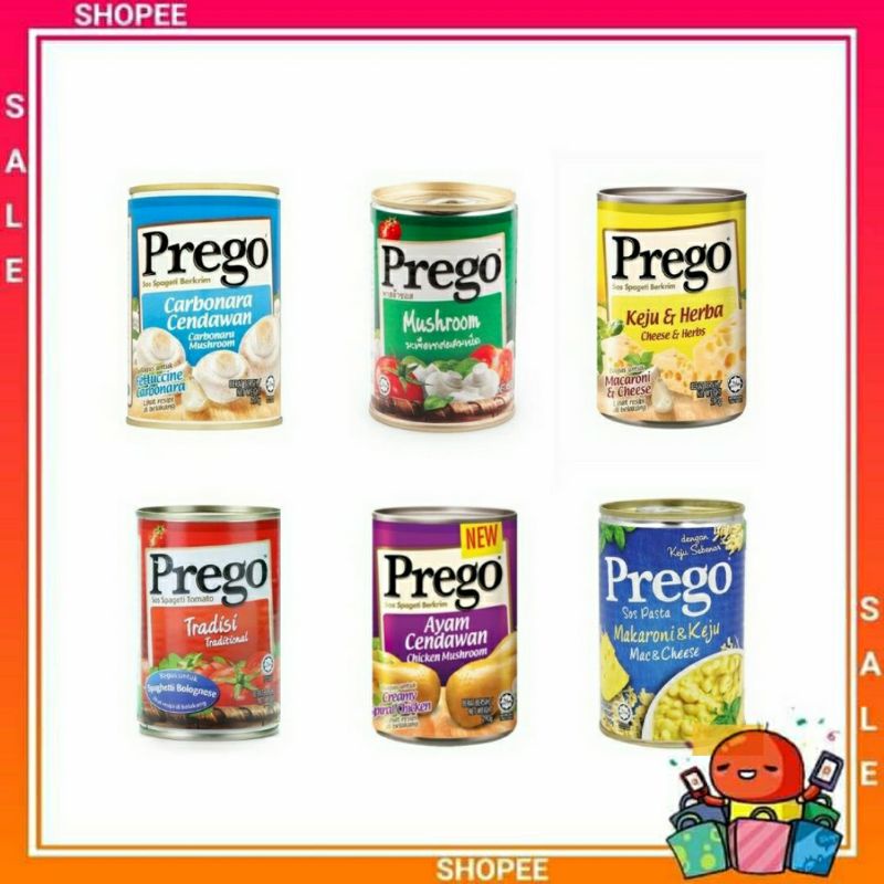 Prego Sos Pasta Berkrim Pelbagai/Assorted Pasta Sauce 295g | Shopee ...