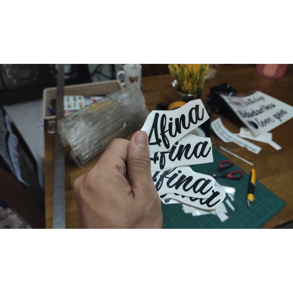 Sticker Nama Vinyl (BOLEH CUSTOM) | Shopee Malaysia
