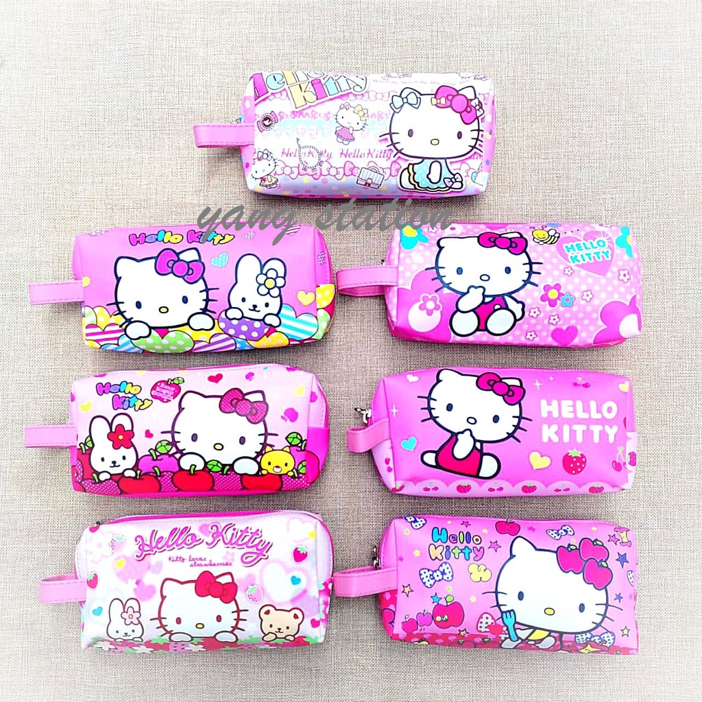HELLO KITTY PU Leather Cute Cartoon Pencil Case Pencil Box Kotak Pensel ...