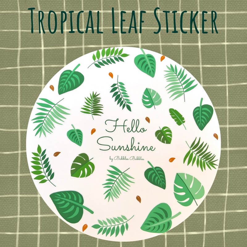Tropical Rainforest Green Leaf Series, Bullet Journal Handmade stickers ...