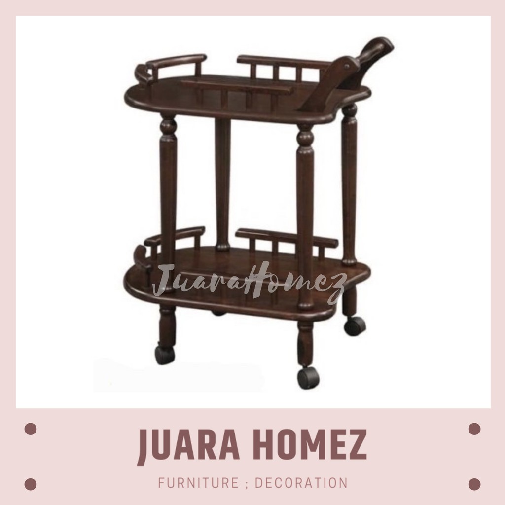 WOODEN KITCHEN TROLLEY / 2TIER TROLLEY / MULTIPURPOSE TROLLEY / CLASSIC ...