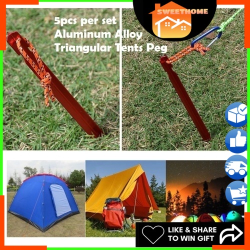 EcoSport 5pcs/Set 18cm ST-A027 Aluminum Alloy Triangular Tent Peg Nail ...