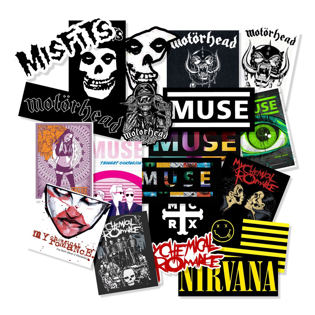 Sticker Band (12) Misfits, Motorhead, Muse, My Chemical Romance ...