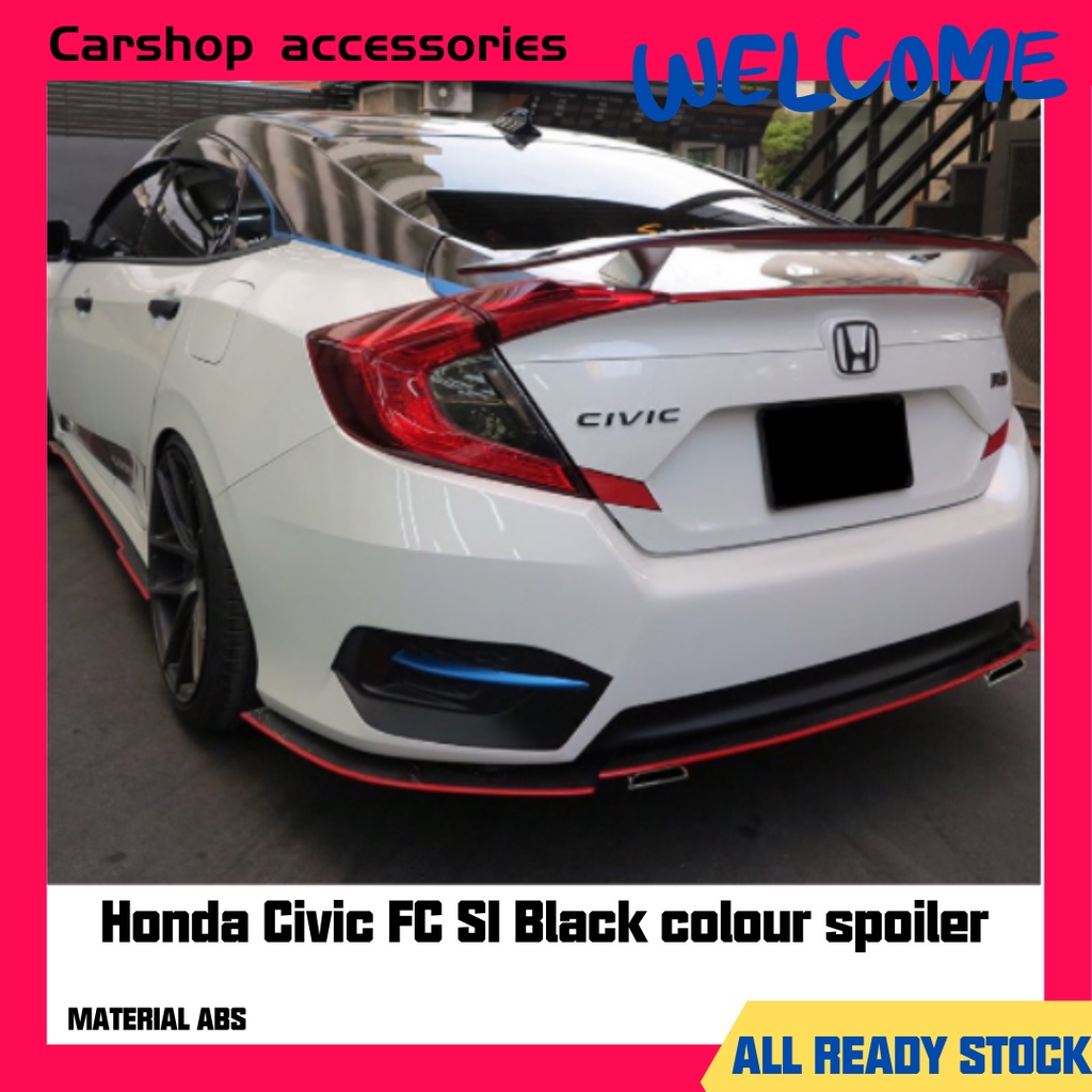 Honda Civic Fc Si Black Colour Spoiler Shopee Malaysia