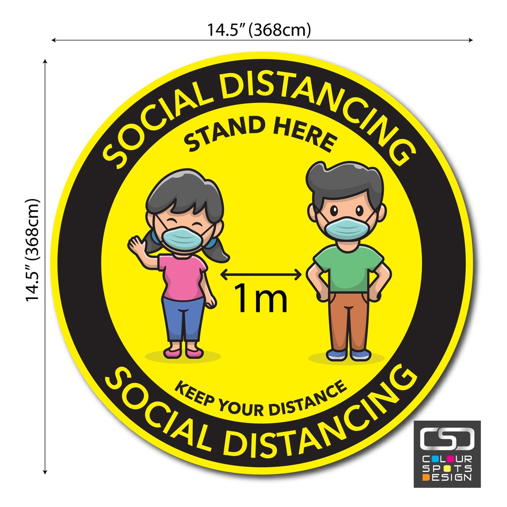 social distance sticker 36.8cm 1pc | Shopee Malaysia