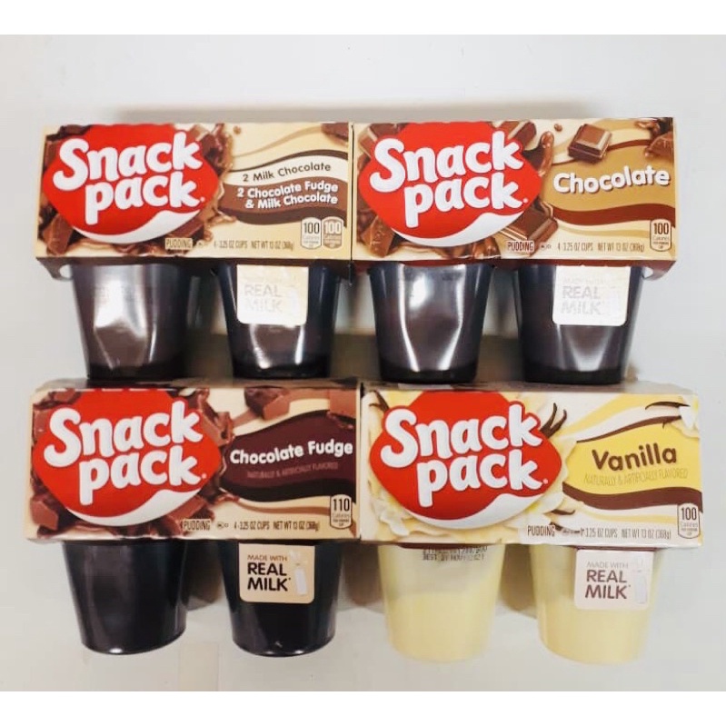 Hunts Snack Pudding vanilla/chocolate/chocolate fudge/milk chocolate ...