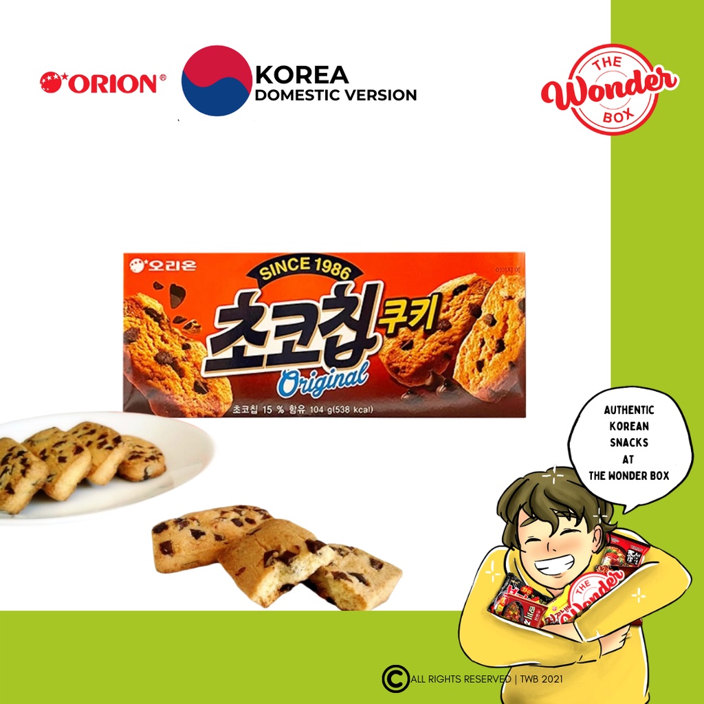 MADE IN KOREA | Korean ORION Choco Chip Cookies 104g 오리온 초코칩 쿠키 巧克力曲奇 ...