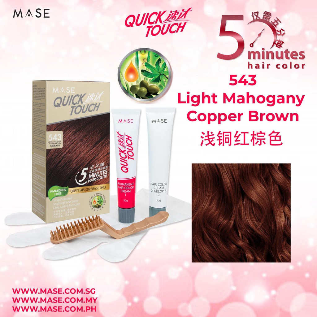Quick Touch 5 Minutes Hair Color 543 Light Mahogany Copper Brown ...
