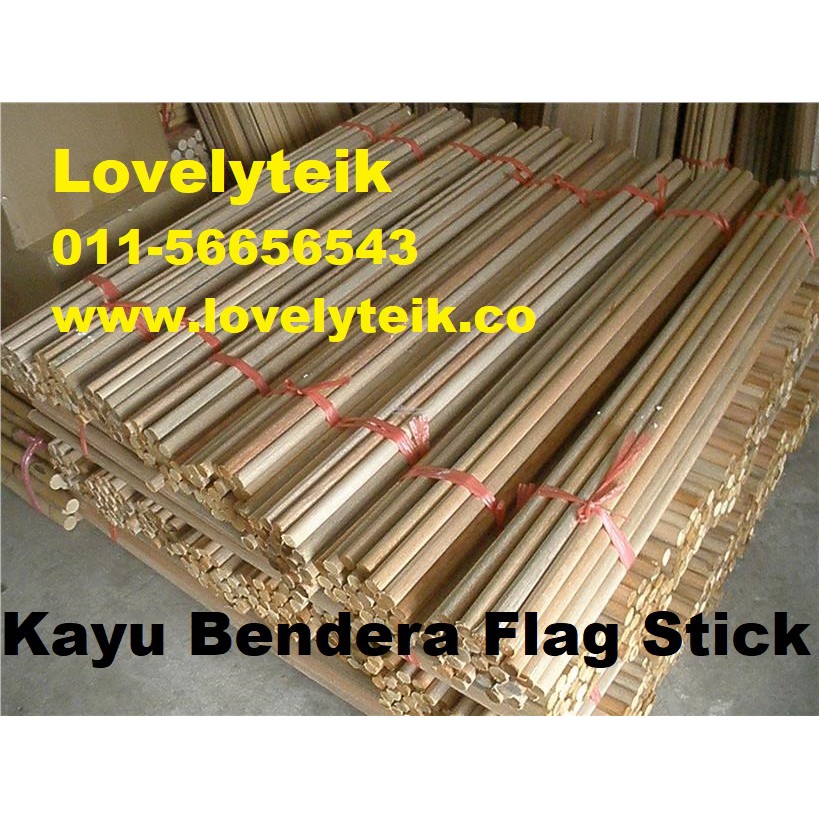 (5 pcs/pack ) 6ft Kayu Bendera Wooden Flag Stick Wooden Flag Rod ...