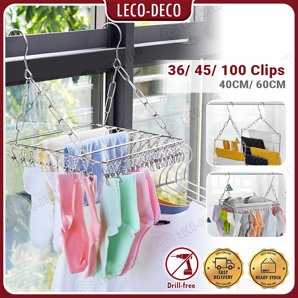 ( Balcony Hanger ) Stainless Steel Holder Clothes Flower Pot Clips ...