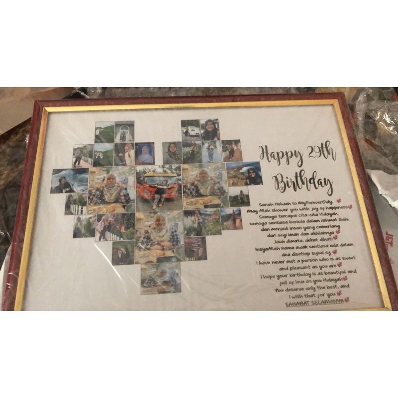 CUSTOMIZABLE PHOTO FRAME (27 pictures with customized wording) | Shopee ...