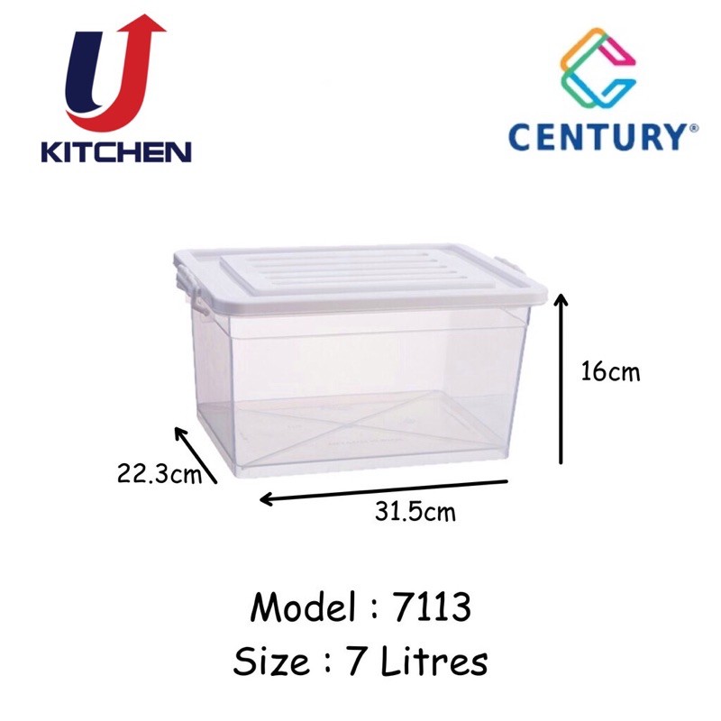 Century Transparent Storage Box 7 Litres - 7113 | Shopee Malaysia
