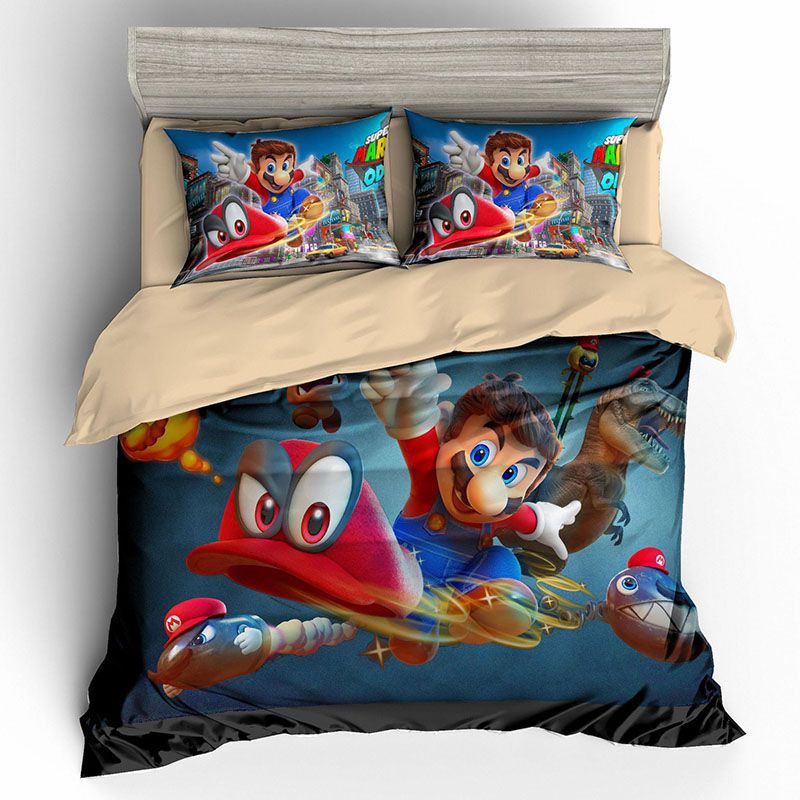 Super Mario Bros Queen Bedding - Hanaposy
