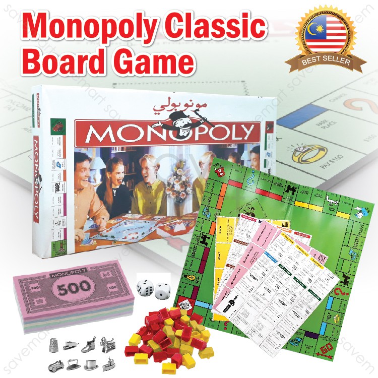 Monopoly Classic Board Game White Family Friend Challenging Fun Times ...