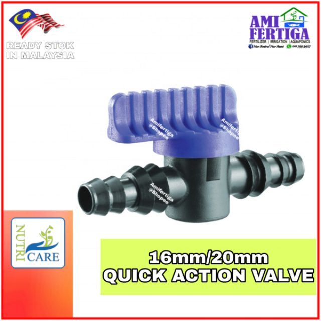 16mm / 20mm Valve Fertigasi Kuning QAV Quick Action Valve With Gromet ...