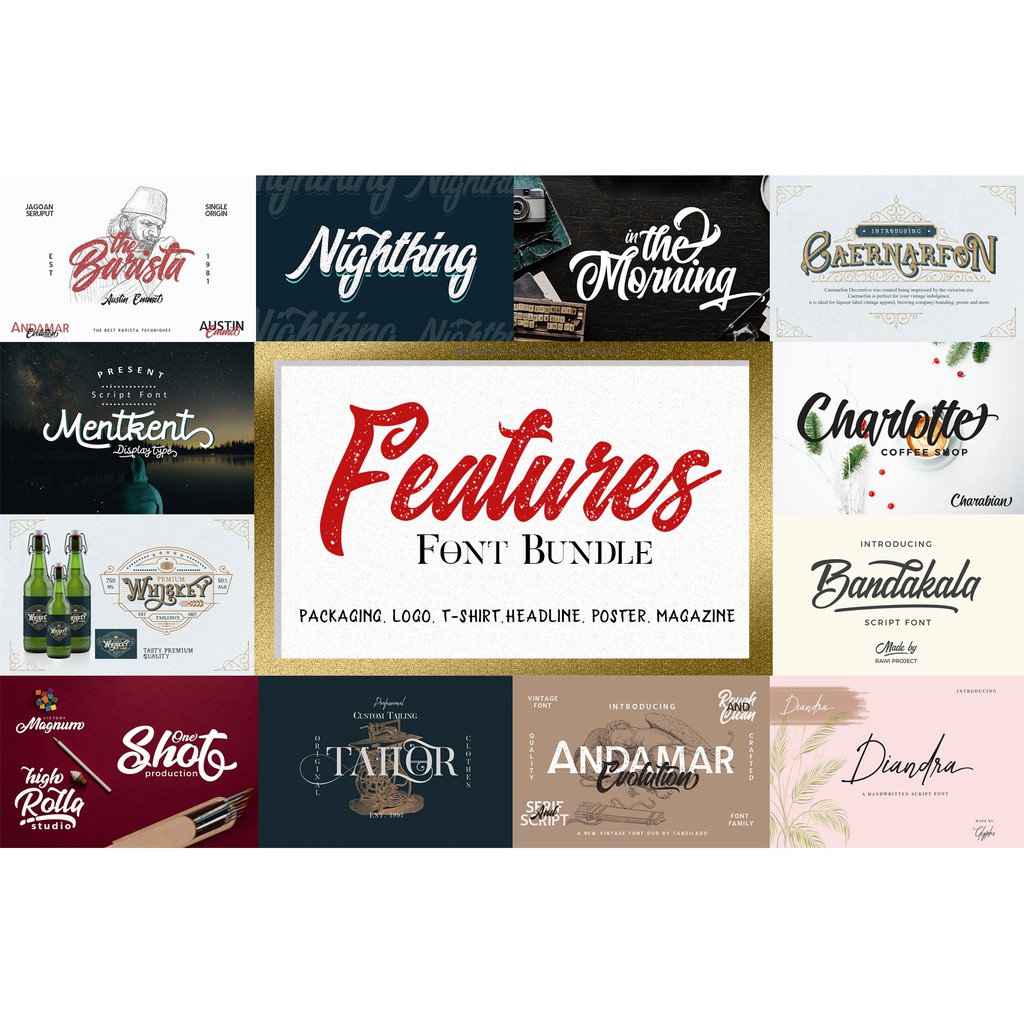 [ FONT ] 🔥 Featured Fonts Bundle 🔥 10 Unique Headline Title Font for ...