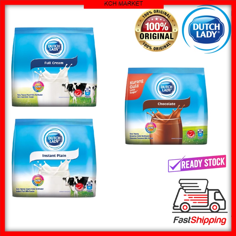 Dutch Lady Family Instant Milk Powder (Chocolate/Full Cream/Plain)350G ...